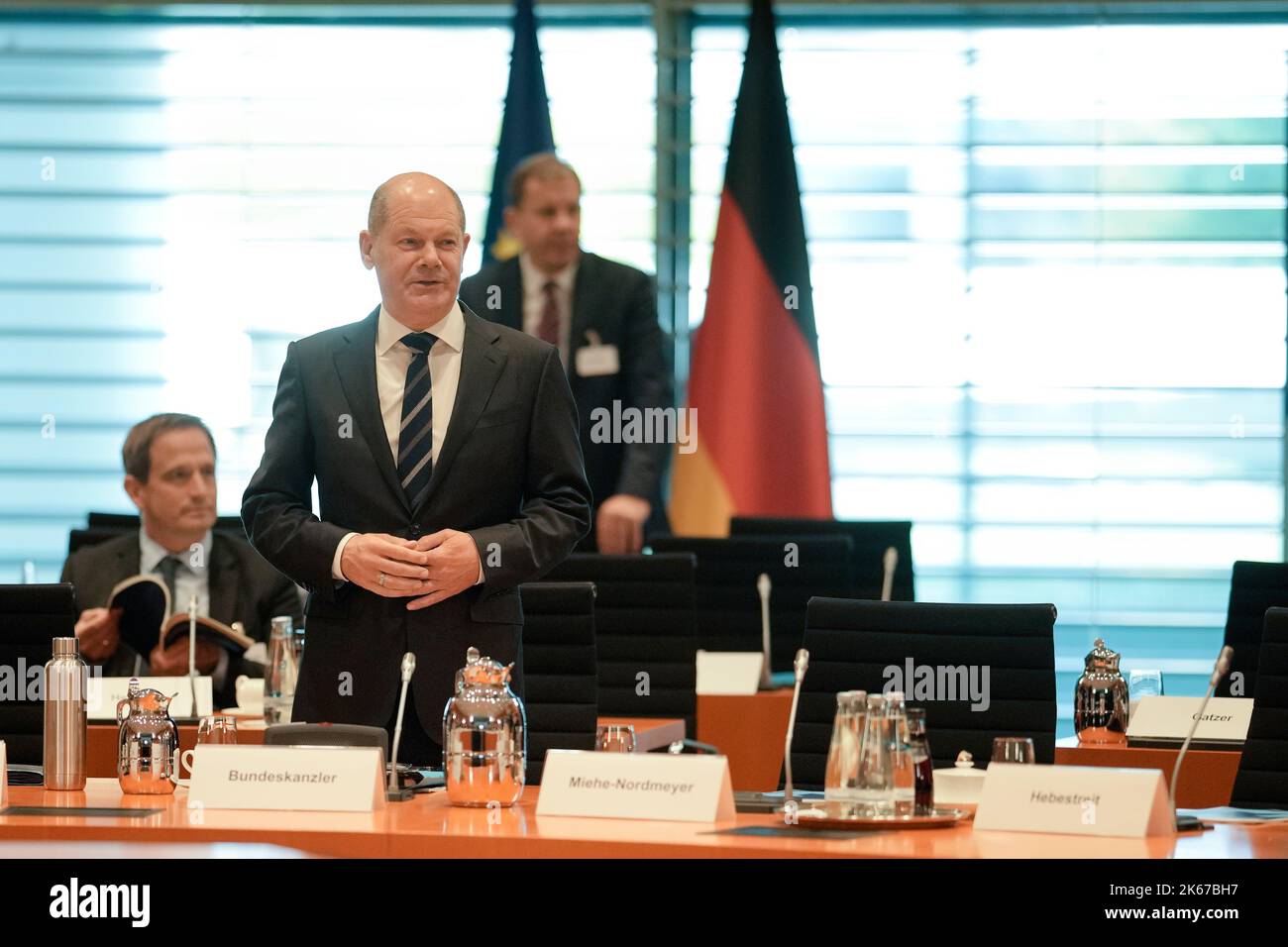 Berlin, Germany. 12th Oct, 2022. Chancellor Olaf Scholz (SPD) arrives ...