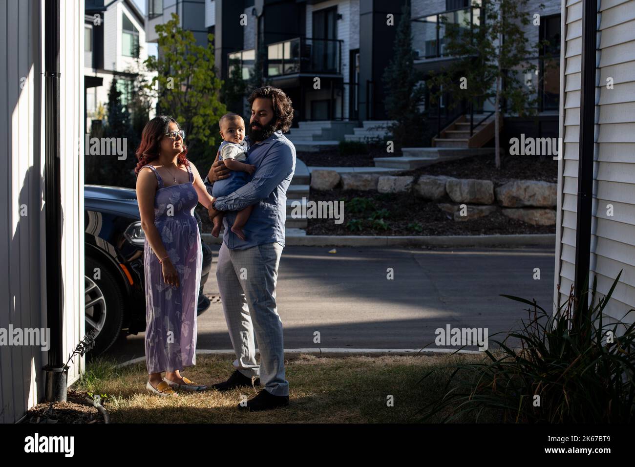 Zeel Shah with her husband Deep Cheema and their son Rehaan Cheema ...