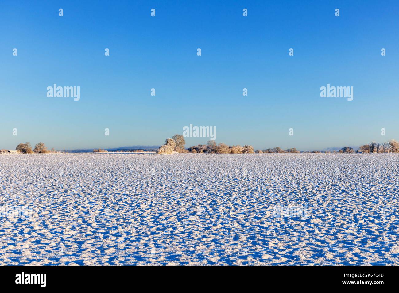 Winter plain landscape with snow Stock Photo - Alamy
