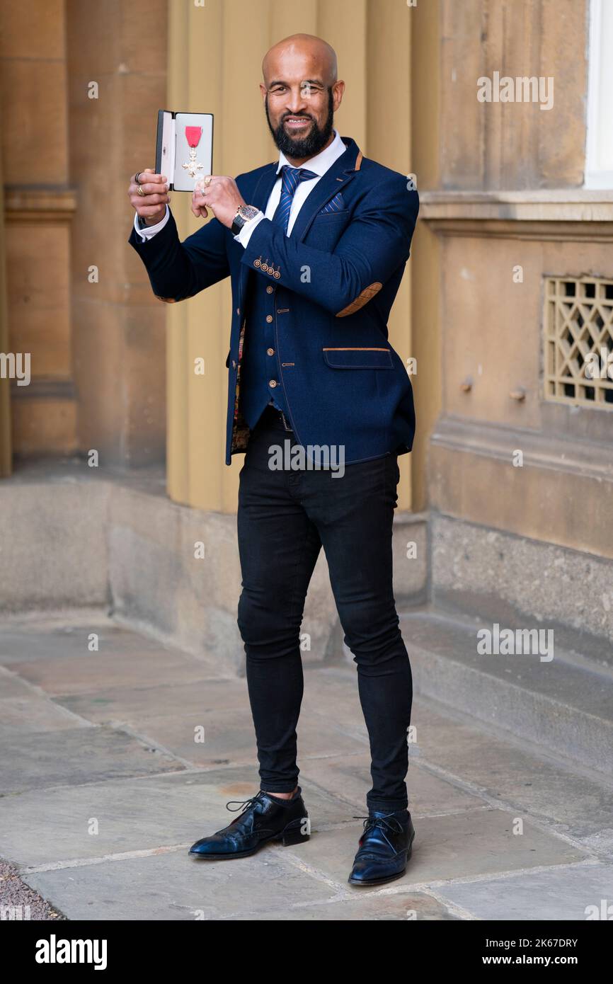 Jamie Jones-Buchanan with his MBE, awarded by the Princess Royal during ...