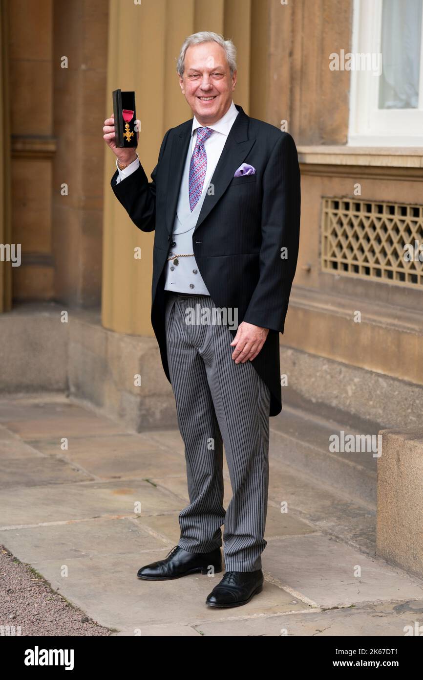 Charles Sabine with his OBE, awarded by the Princess Royal during an ...
