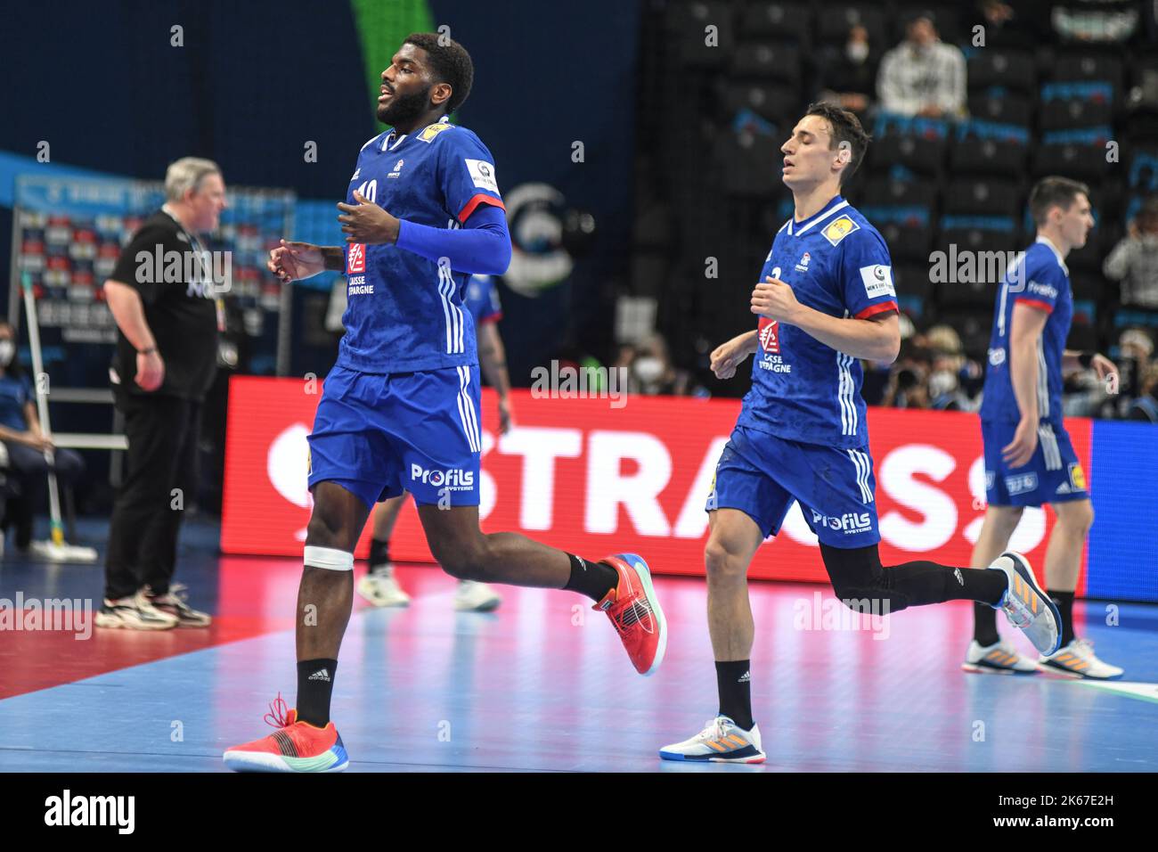 Dika Mem and Yanis Lenne (France). EHF Euro 2022. Main Round Stock ...