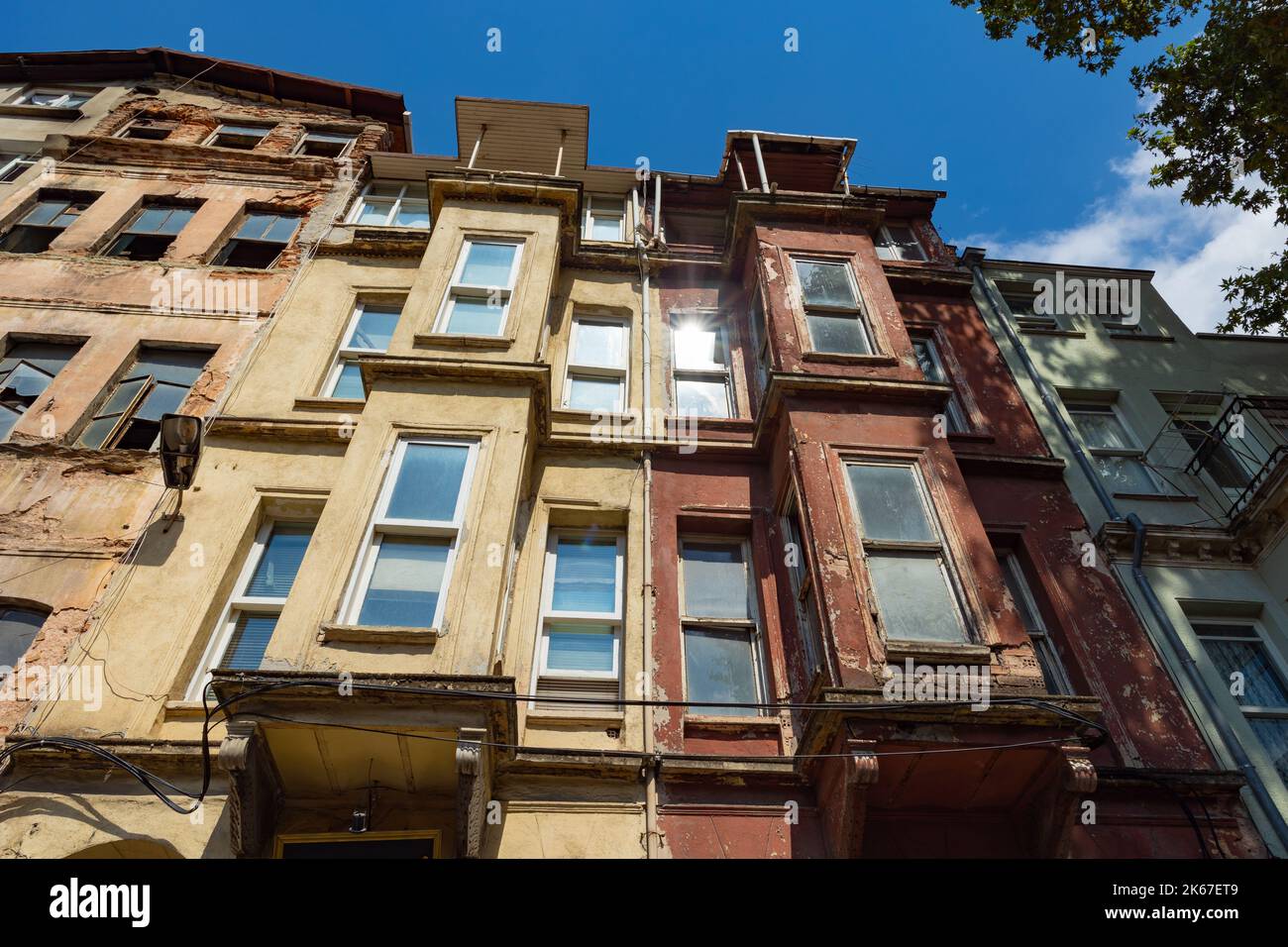 Balat houses. Traditional Turkish houses in Balat district of Istanbul ...