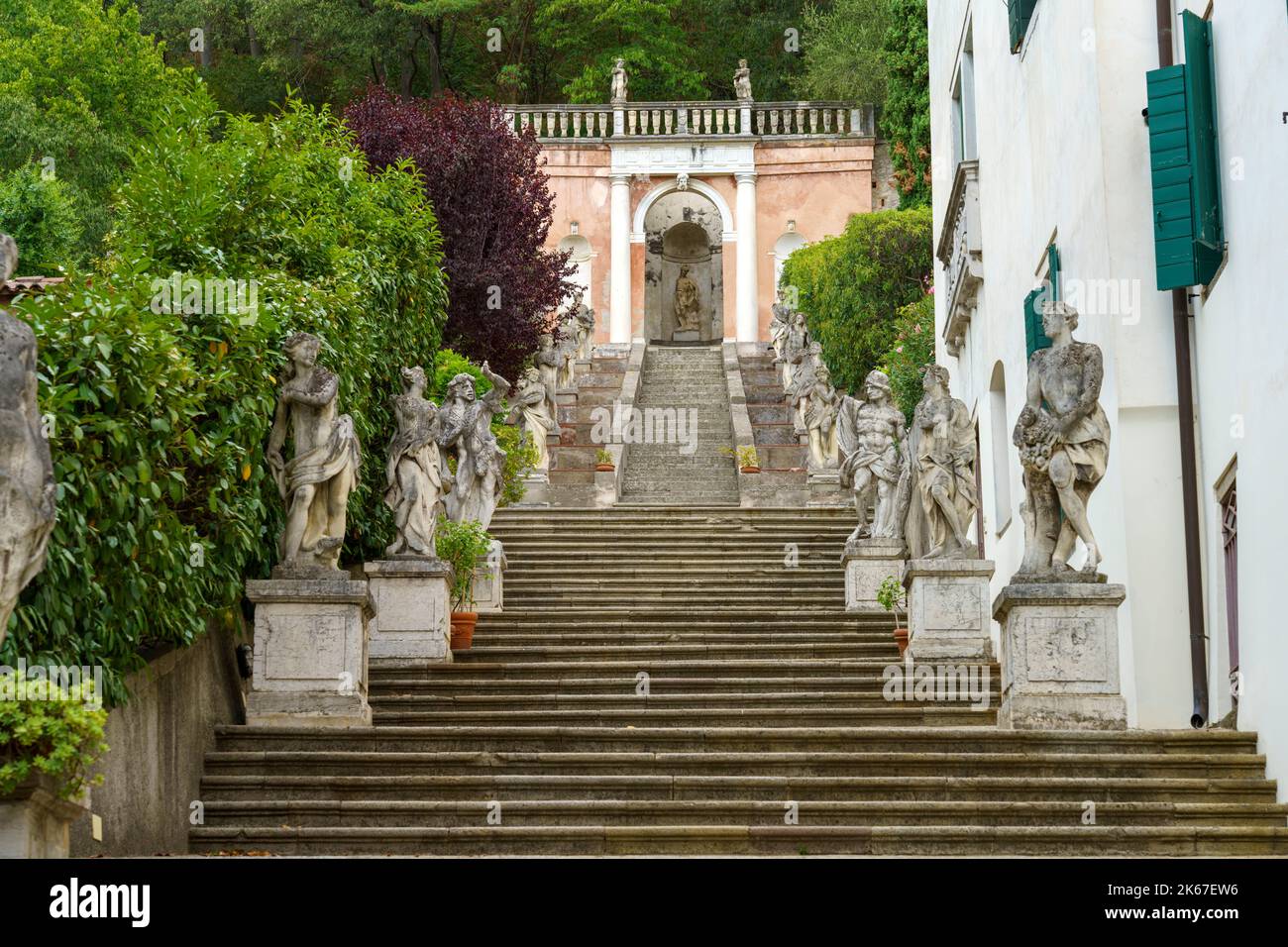 Exterior of historic buildings at Monselice, Padua province, Veneto ...