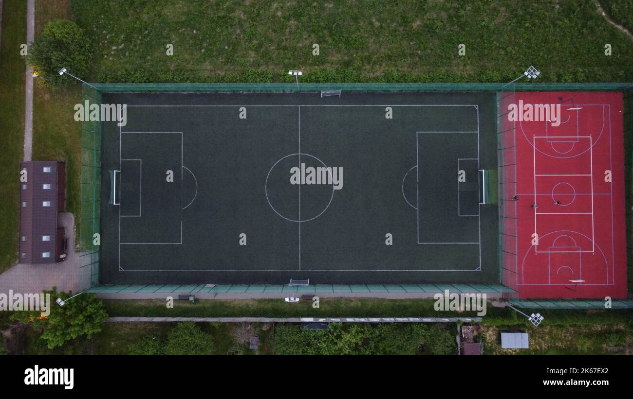 A top view of a soccer field Stock Photo - Alamy
