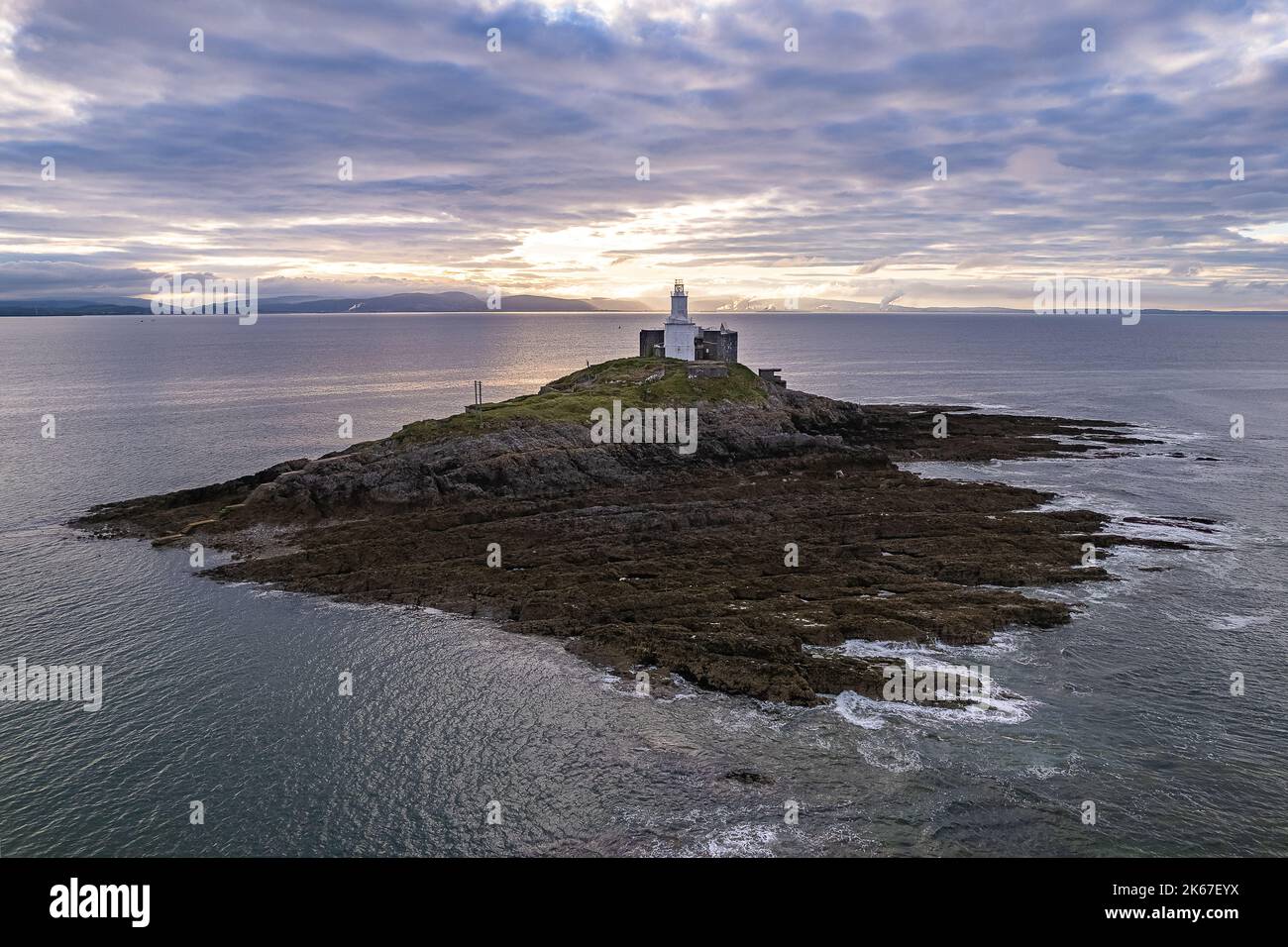 Mumbles Point Lighthouse, Gower peninsula, Swansea, Wales, United ...