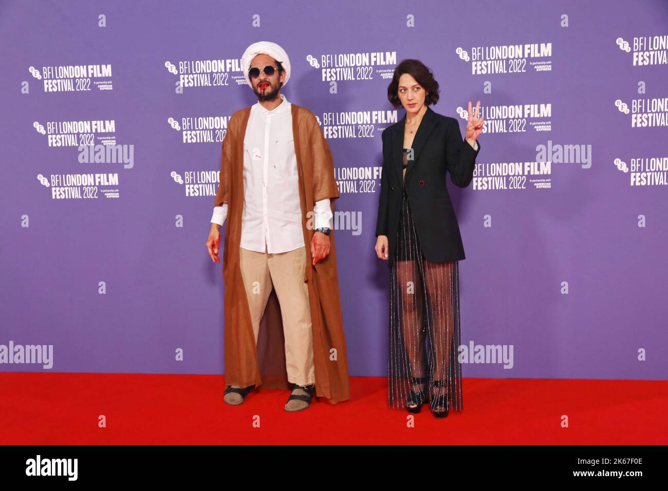 Ali Abbasi and Zar Amir Ebrahimi attend UK premiere of Holy Spider at the BFI London Film ...