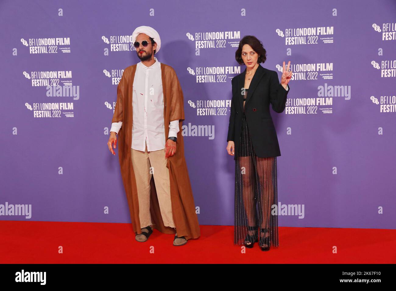 Ali Abbasi and Zar Amir Ebrahimi attend UK premiere of Holy Spider at the BFI London Film ...