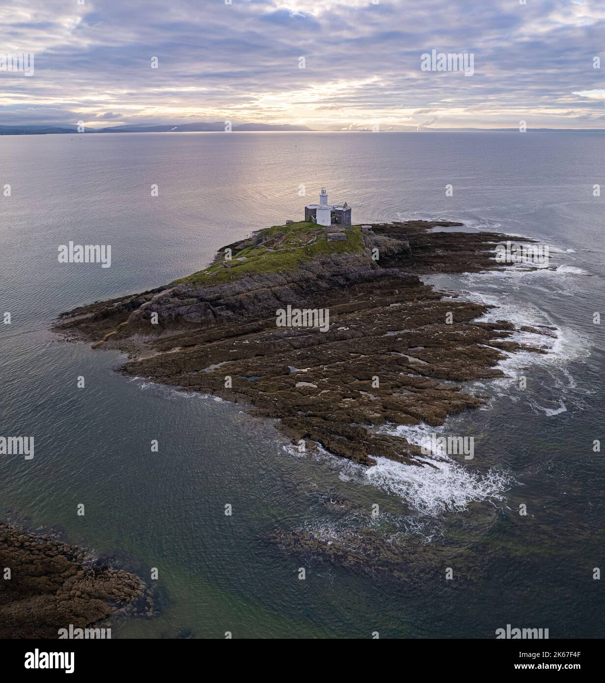 Mumbles Point Lighthouse, Gower peninsula, Swansea, Wales, United ...