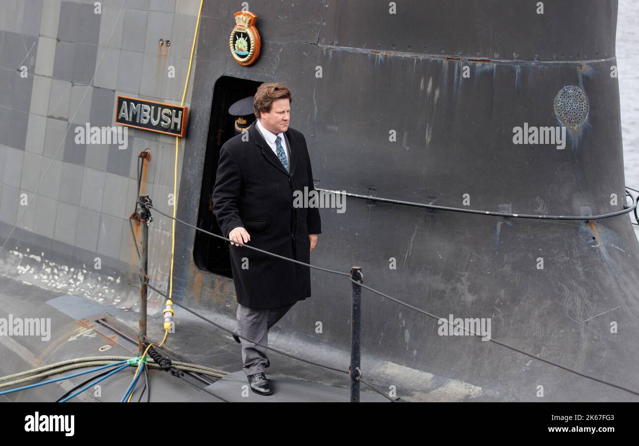 Defence Procurement minister Alec Shelbrooke on board attack submarine HMS Ambush during a visit ...