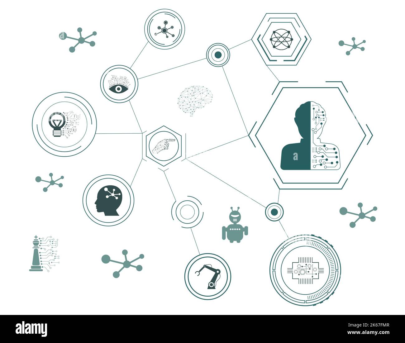 Digital artificial intelligence circuit futuristic Cut Out Stock Images ...