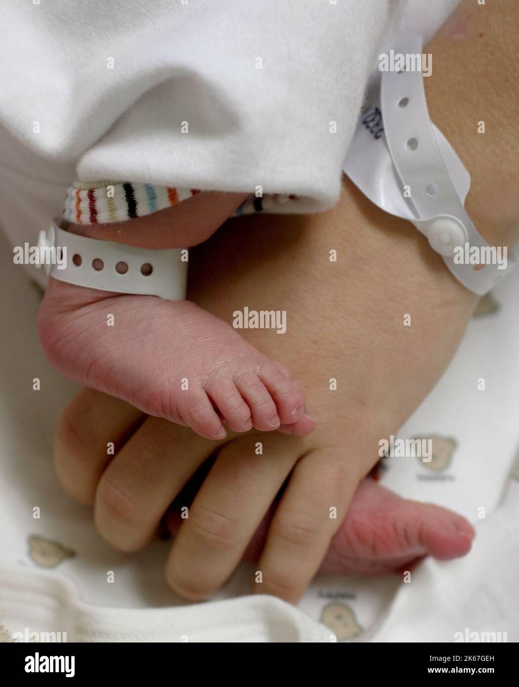 Mother and her newborn baby at a maternity ward, Linköping University ...