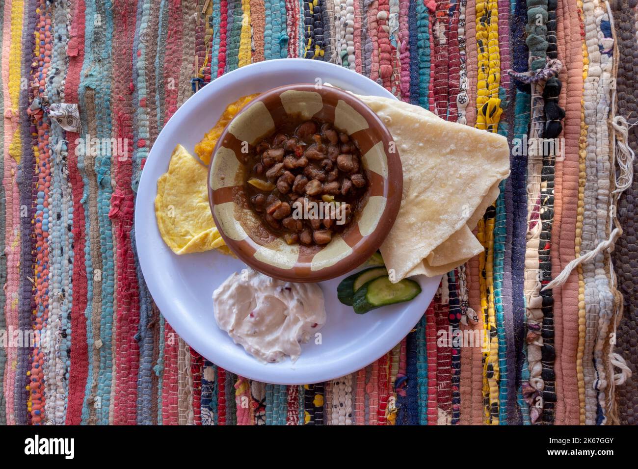 Traditional breakfast served in a Bedouin style resort camp in Ras el ...