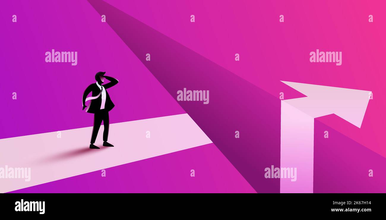 Business challenge or obstacle vector concept with a businessman ...