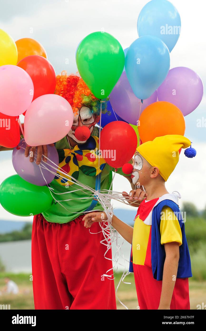 clown, fun, happy, clowns, colorful, funny, good mood, balloons ...