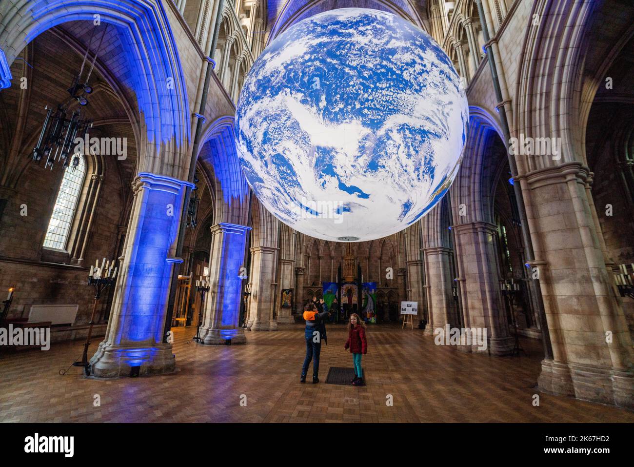 London UK. 12 October 2022 . Gaia earth installation by Luke Jerram at ...