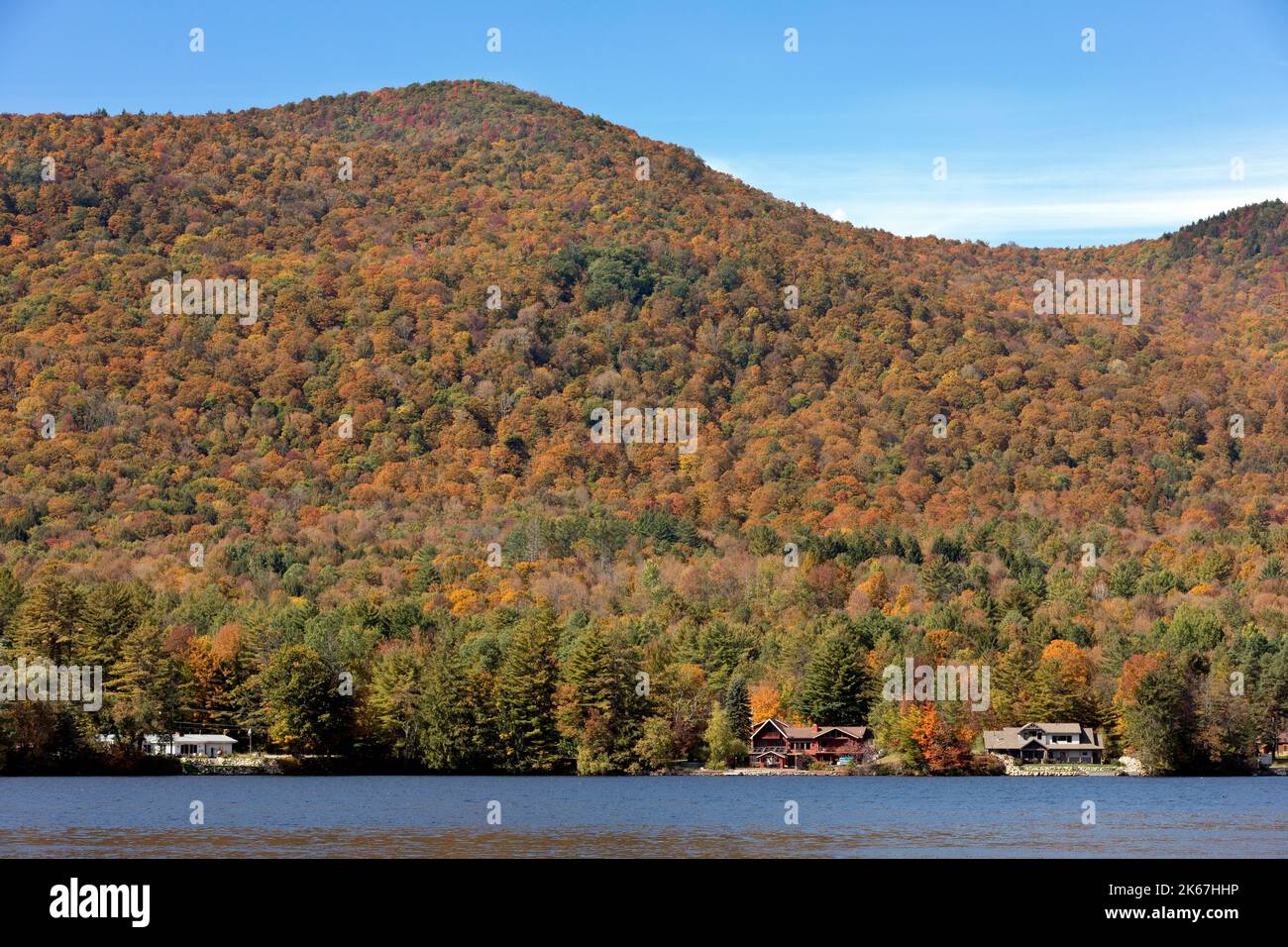 Fall foliage, Blue Mountain Lake, Adirondacks, New York Stock Photo - Alamy