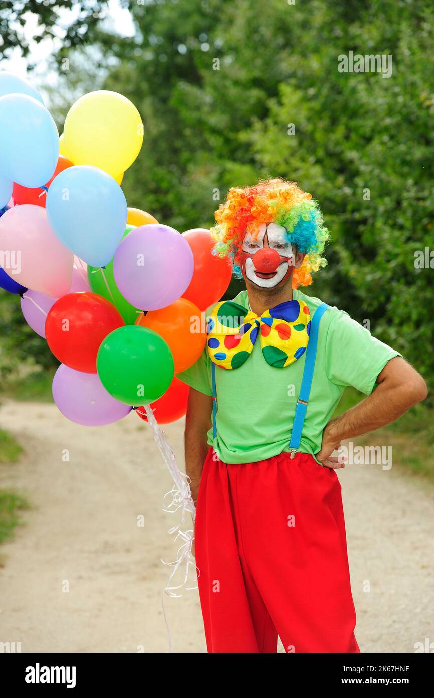 clown, fun, happy, clowns, colorful, funny, good mood, balloons ...