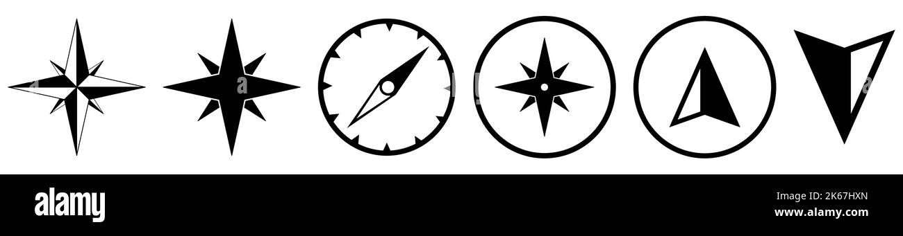 Compass icons set. Design for web and mobile app. Vector illustration ...