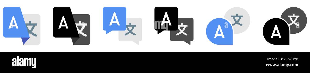 Language translation icon set. Design for web and mobile app. Vector ...