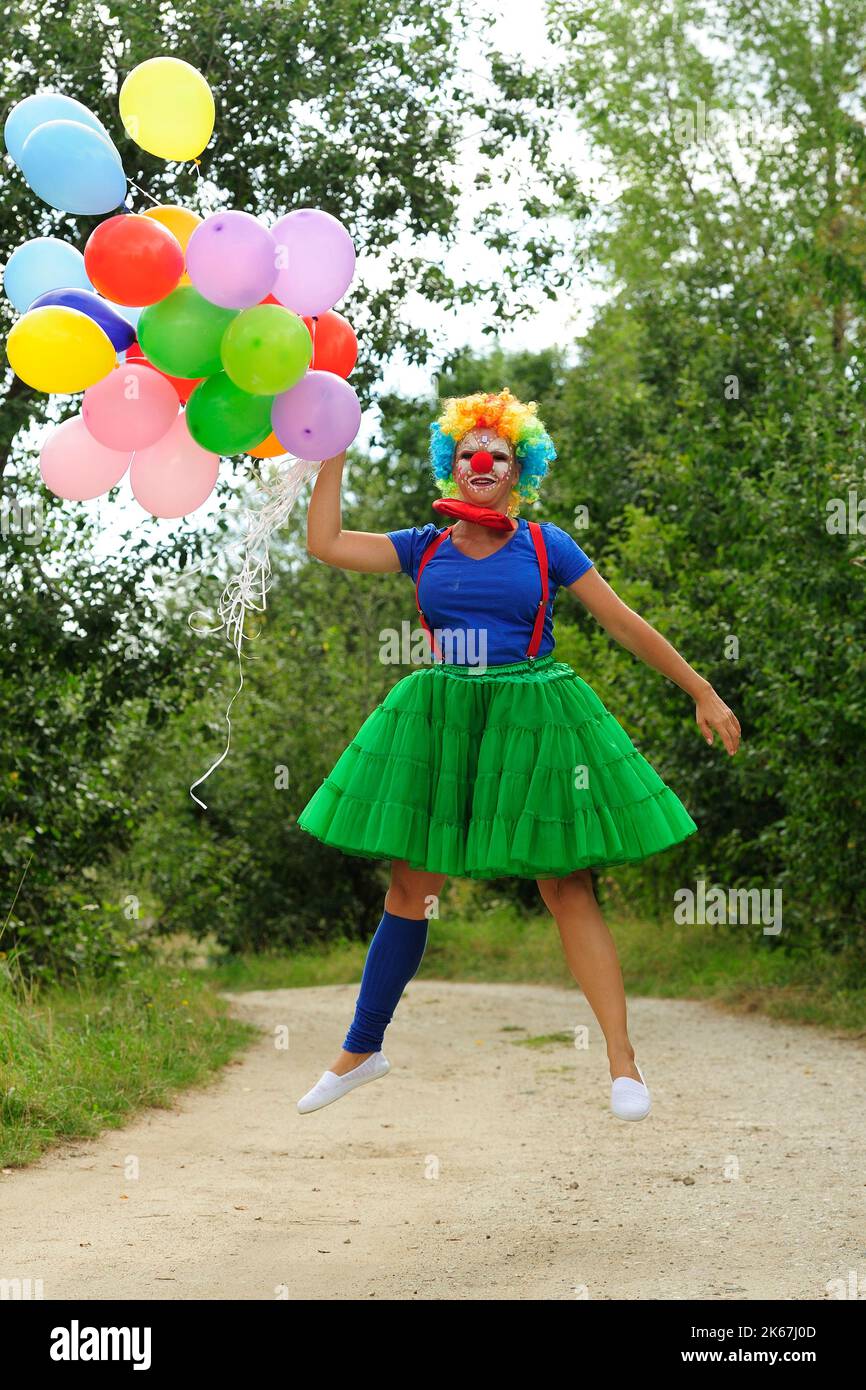 clown, fun, happy, clowns, colorful, funny, good mood, balloons ...