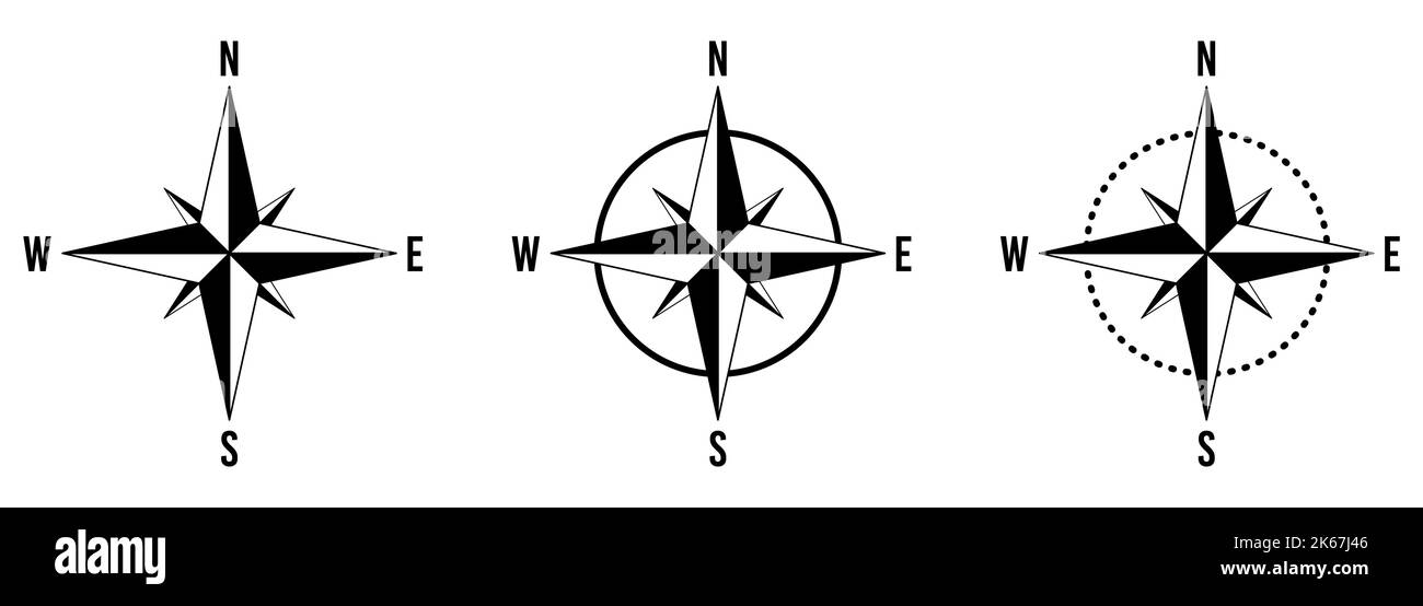 Set Of Compass Symbols Map Icons Vector Illustration Stock Vector Image And Art Alamy