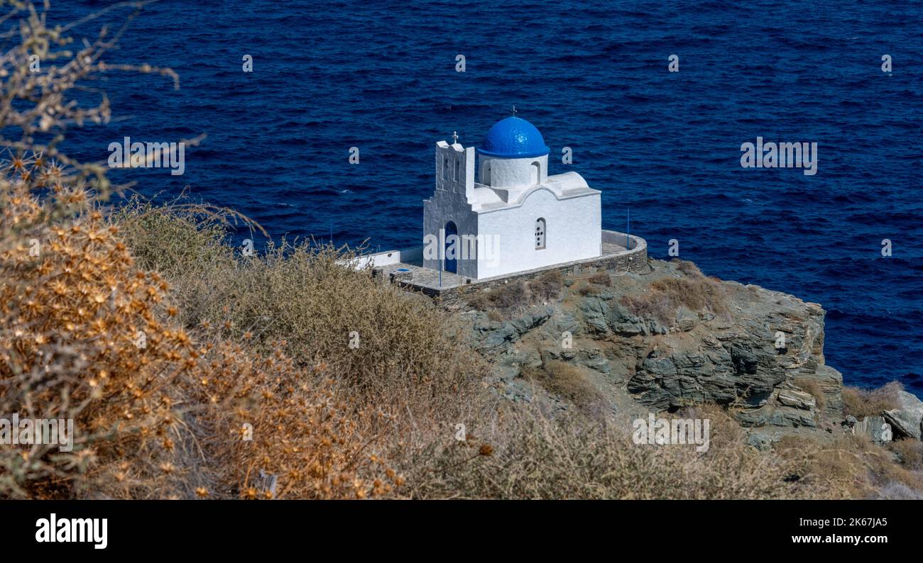 Landmark Seven Martyrs Chapel at Kastro on the Greek island of Sifnos ...