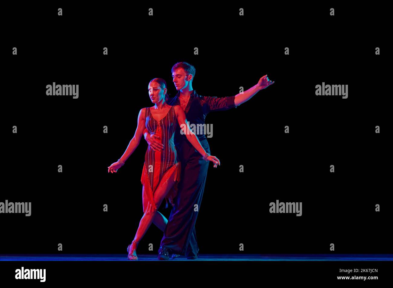 Feelings in dance. Emotional dancers dancing ballroom dance isolated on ...