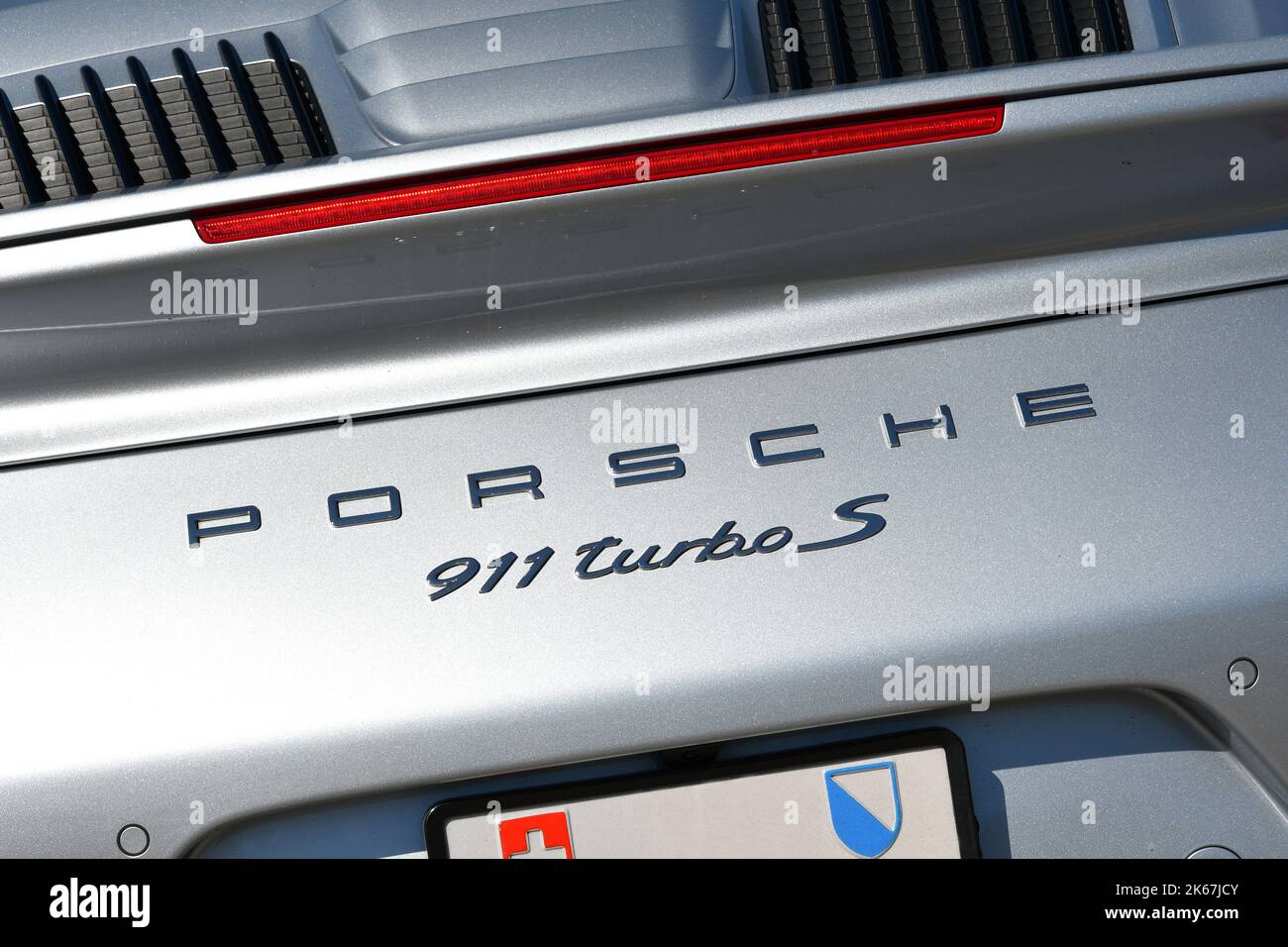 Mugello Circuit, Italy - September 23, 2022: Detail of Porsche emblem ...
