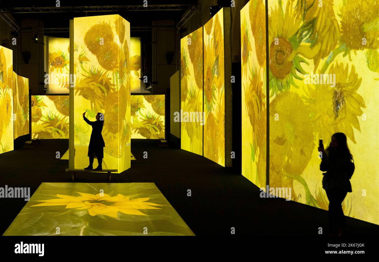 A workman takes a photo has the finishing touches are made ahead of the ...