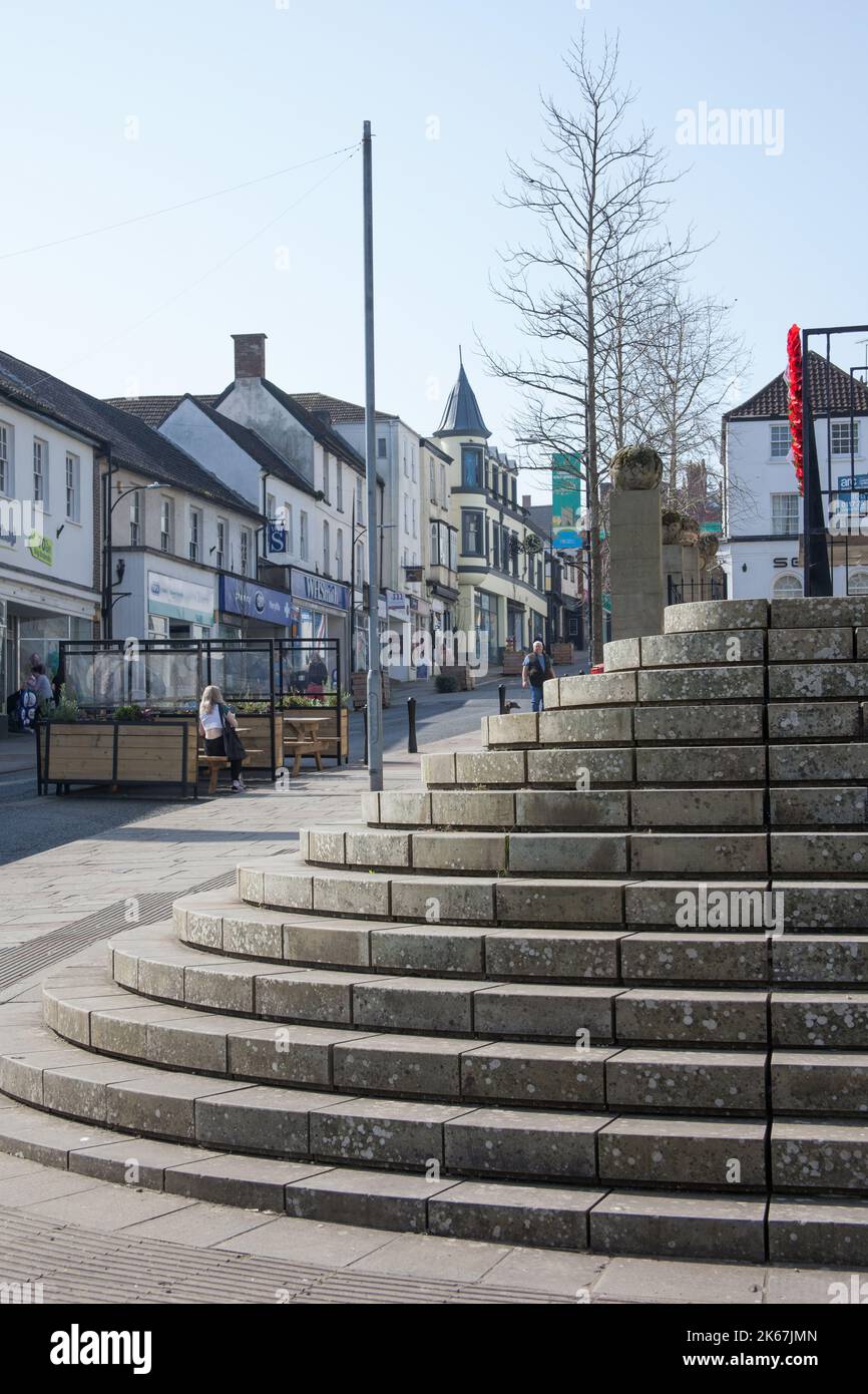 Views of Chepstow town centre, in Monmouthshire in Wales in the UK ...
