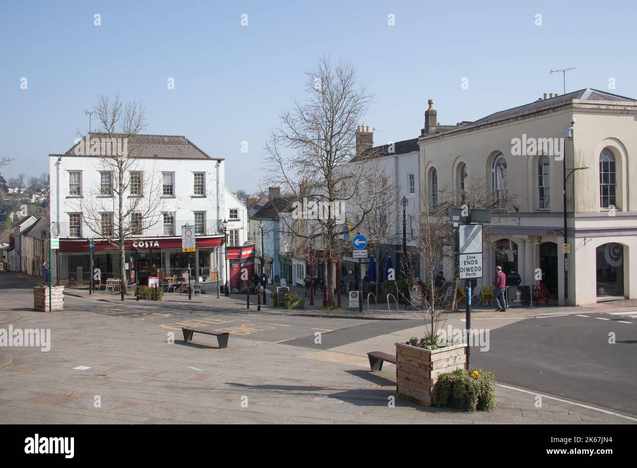 Views of Chepstow town centre, in Monmouthshire in Wales in the UK ...