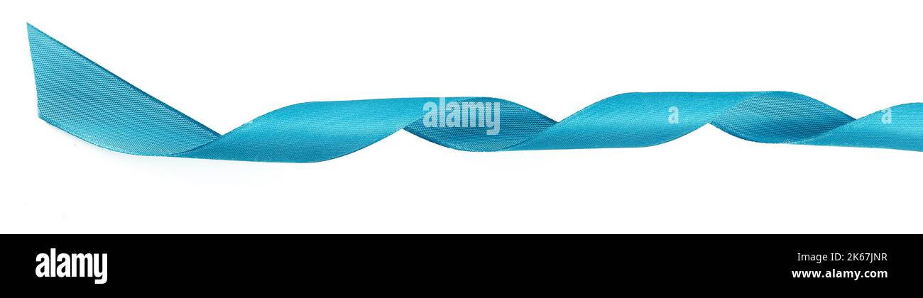 Blue color satin glowing ribbon isolated on white background Stock ...