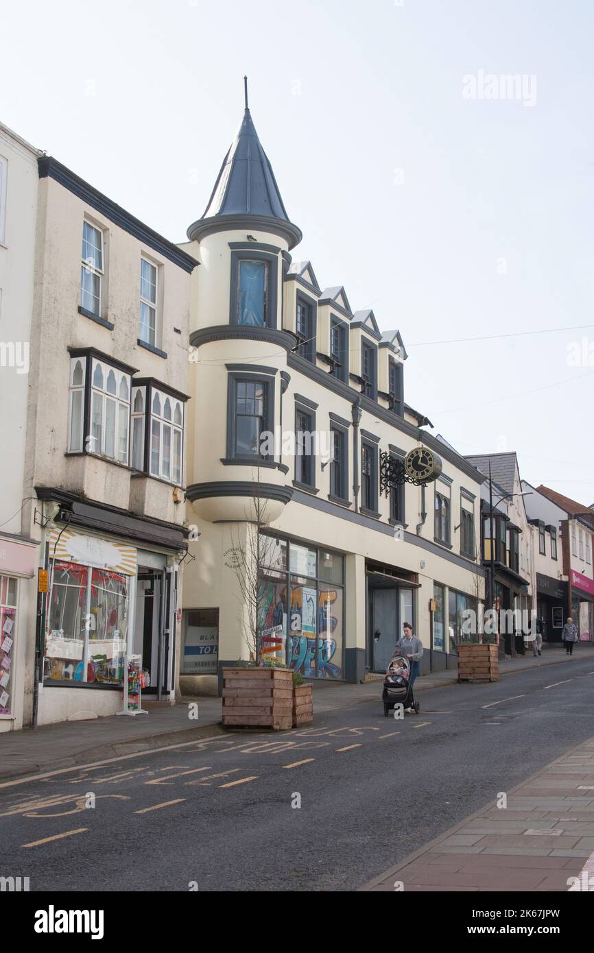 Views of Chepstow town centre, in Monmouthshire in Wales in the UK ...