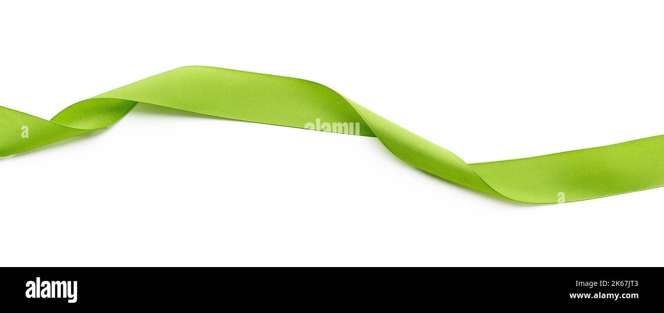 Green ribbon border isolated on white background close up Stock Photo ...