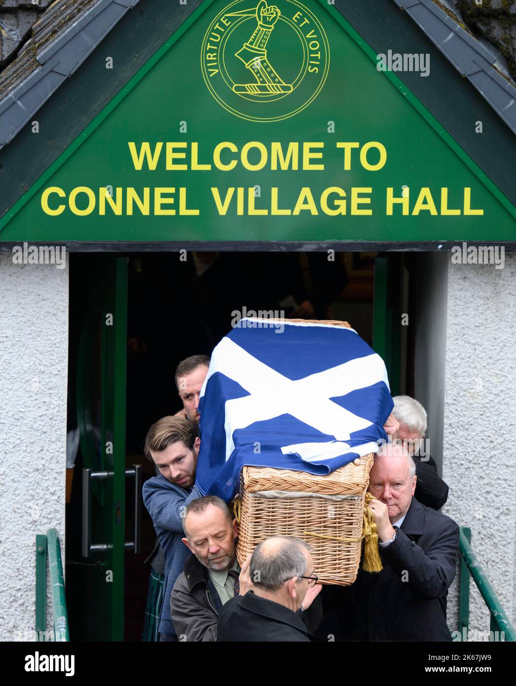 Mourners carrying the coffin of Ian Hamilton KC following his funeral ...