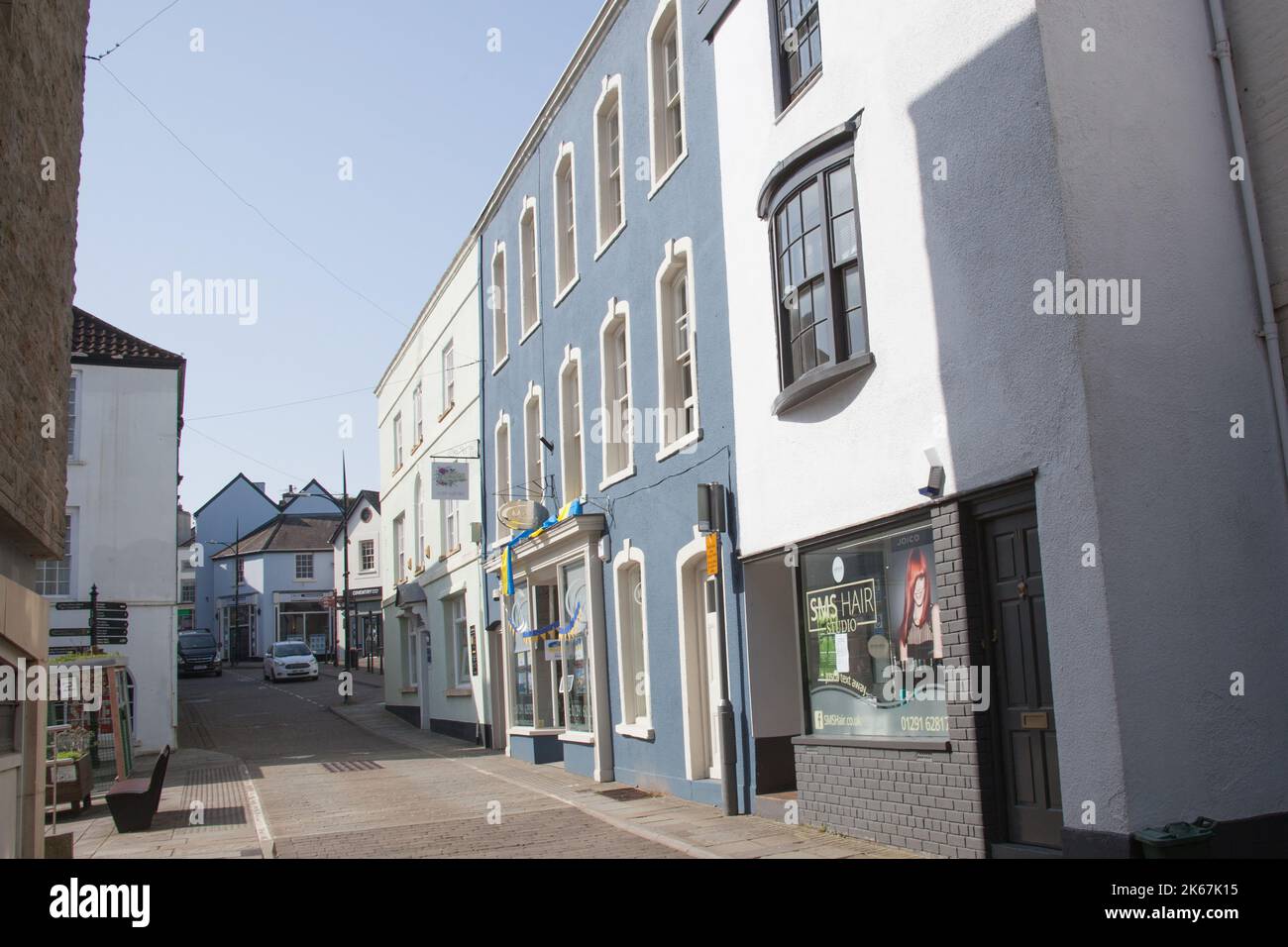 Views of Chepstow town centre, in Monmouthshire in Wales in the UK ...