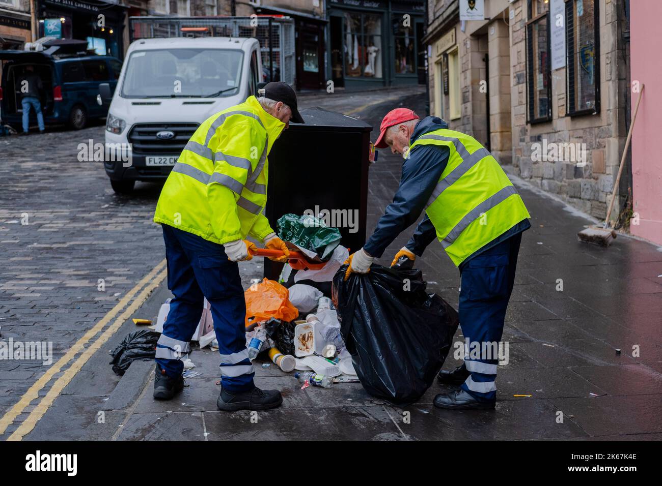 Refuse workers start to clean Edinburgh's Grassmarket after being on ...