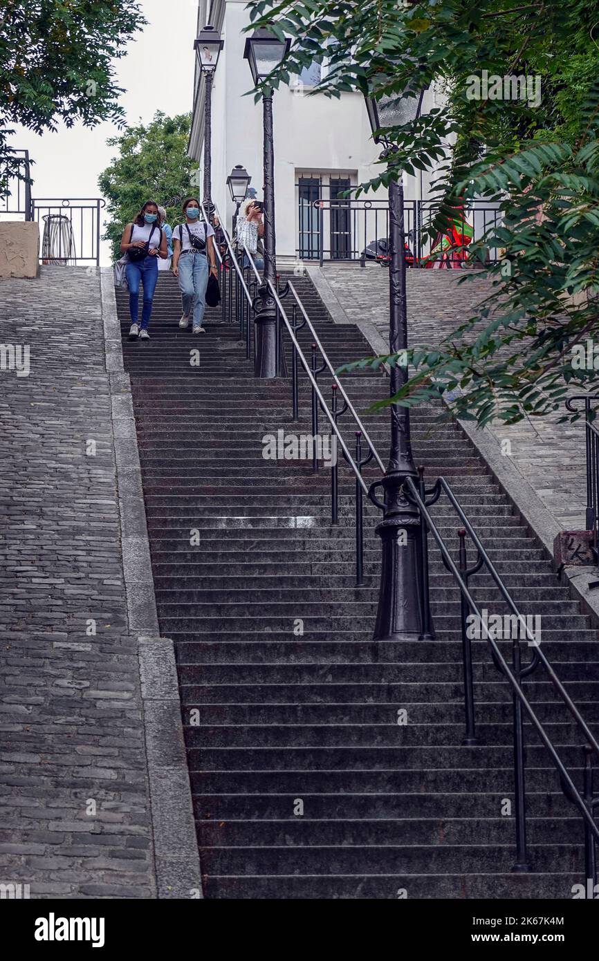 France Paris, Montmartre district in the18th arrondissement, is ...