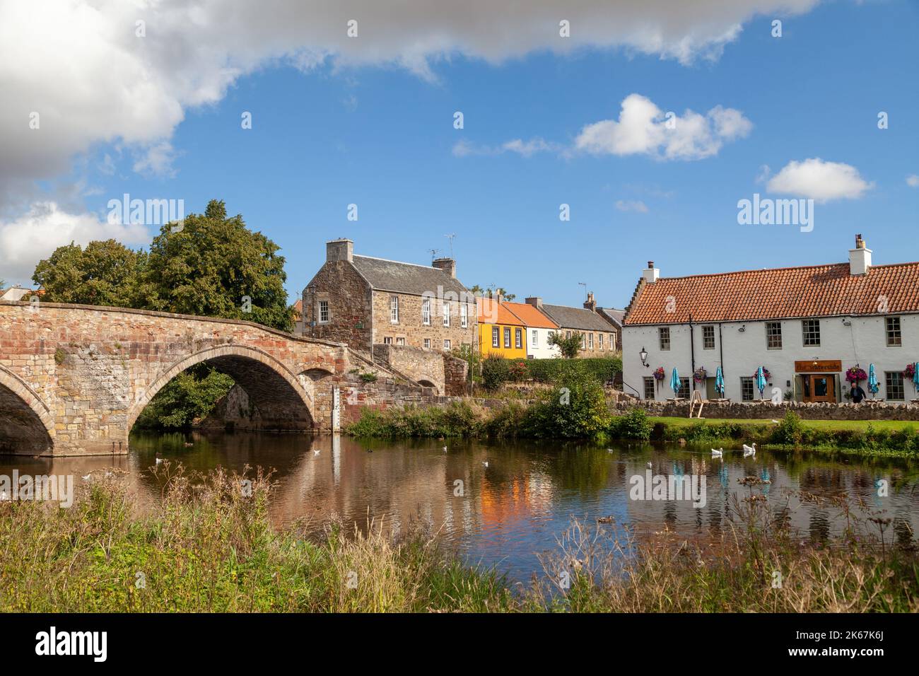 Nungate Bridge and River Tyne at Haddington, East Lothian, Scotland ...