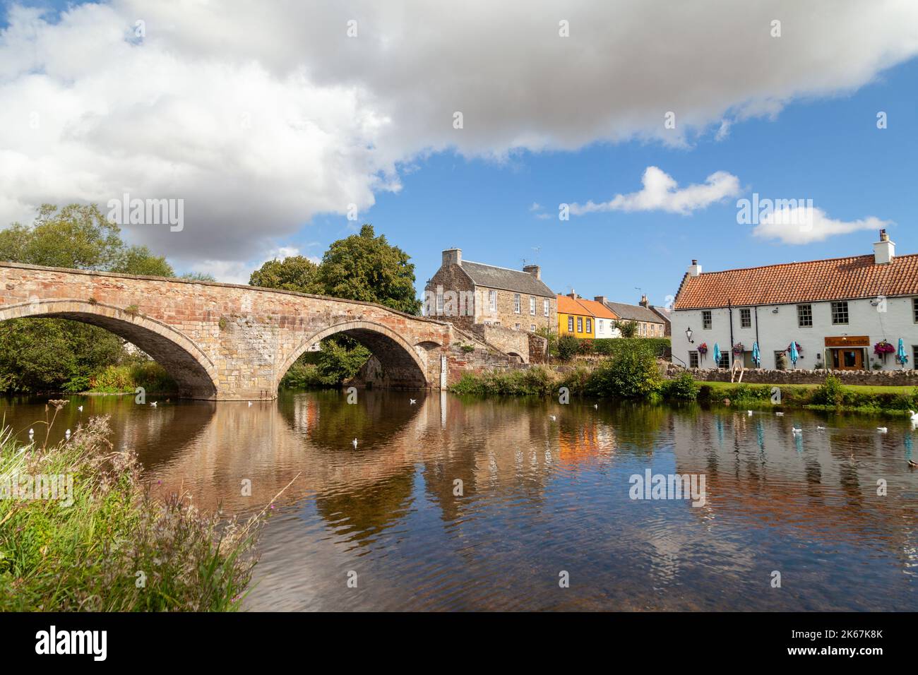 Nungate Bridge and River Tyne at Haddington, East Lothian, Scotland ...