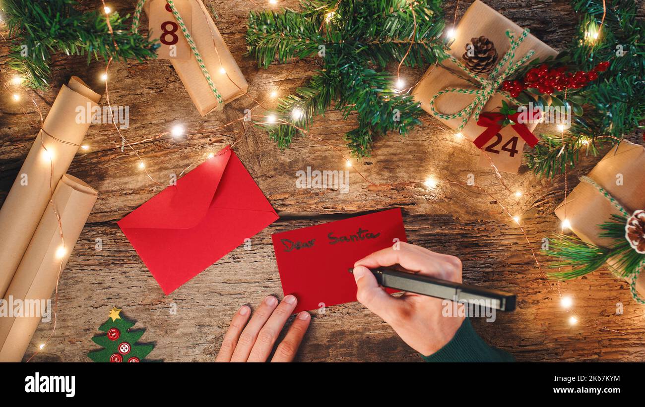 Writing letter for Santa Claus Stock Photo - Alamy