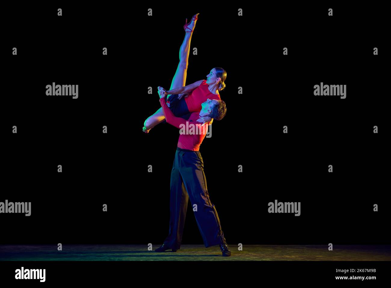 Feelings in dance. Emotional dancers dancing ballroom dance isolated on ...