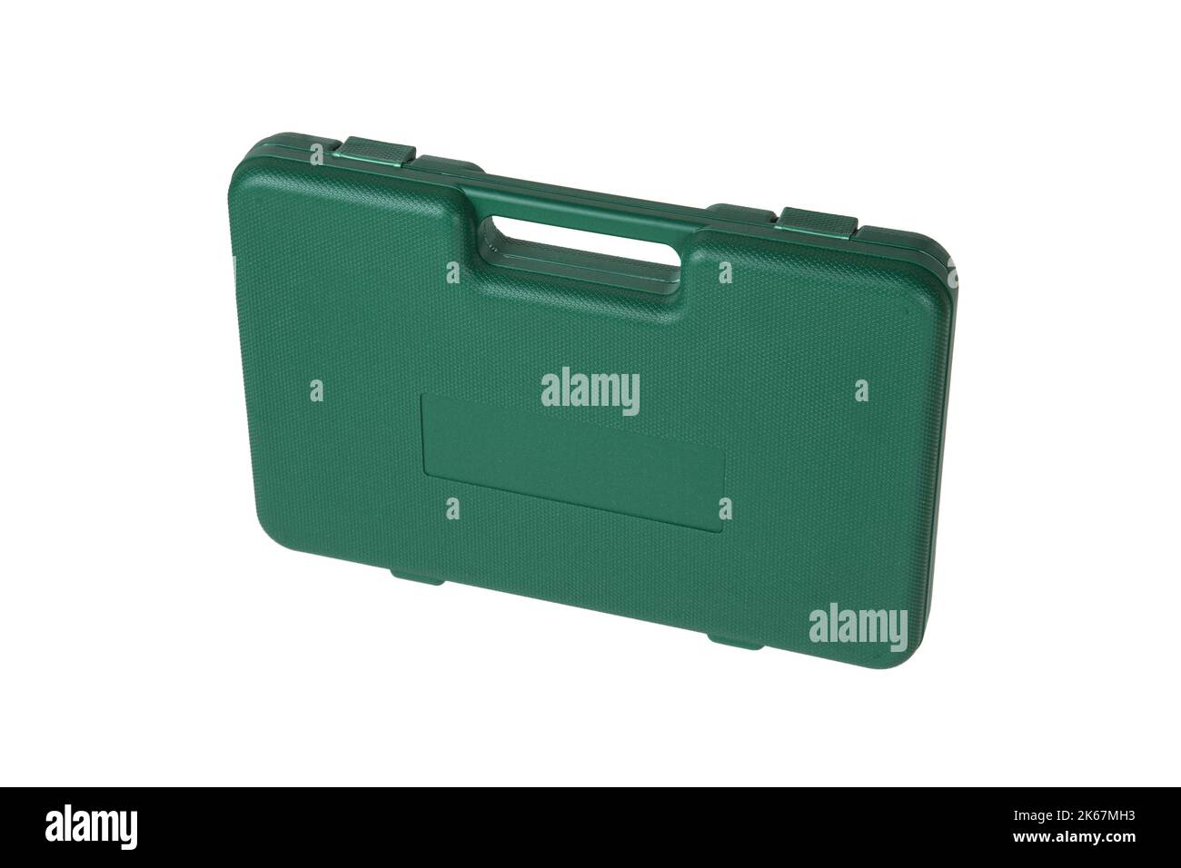 A set for cleaning weapons in a green case isolate on a white ...