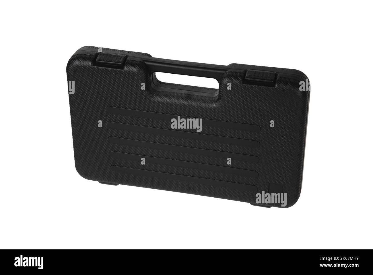 A set for cleaning weapons in a black case isolate on a white ...