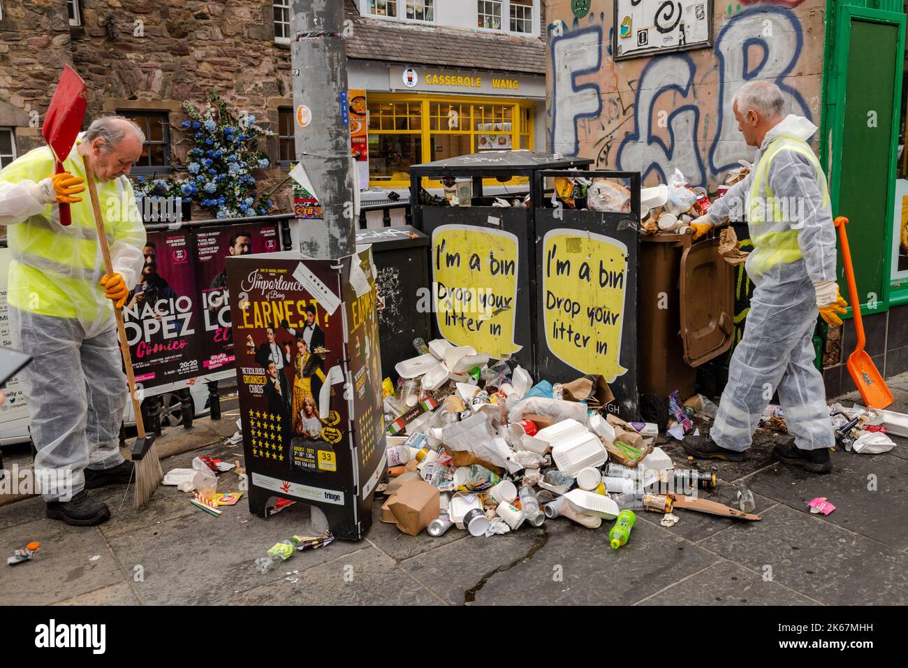 Refuse workers start to clean at Edinburgh's George IV Bridge after ...