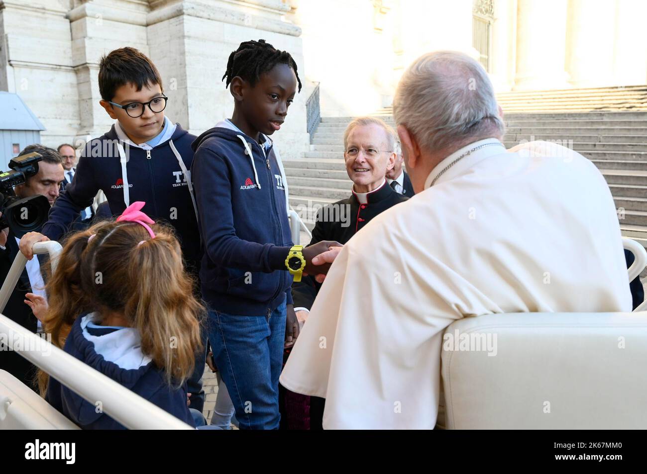 October 12, 2022, VATICAN CITY: Pope Francis blesses the faithful as he ...