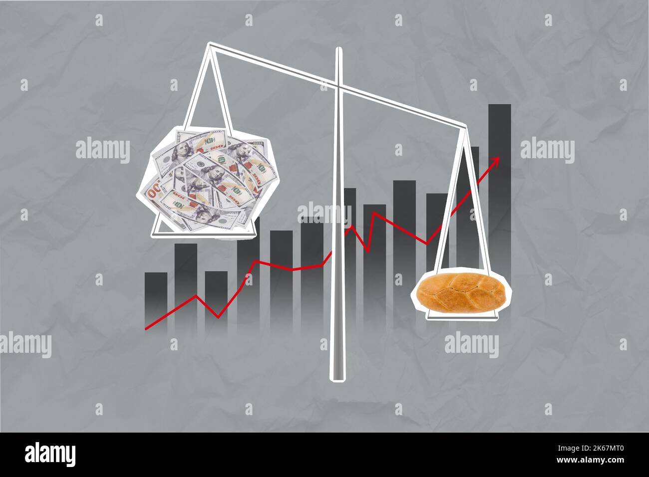 Creative photo 3d collage artwork poster of economy situating high ...