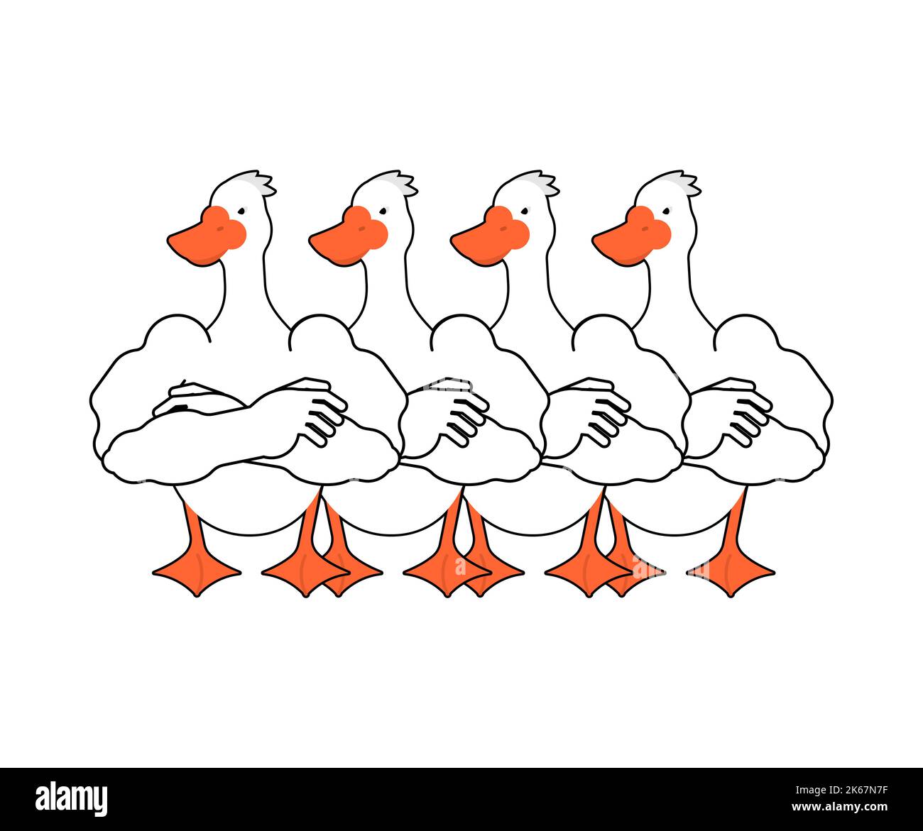 Strong goose Gang. Powerful waterfowl group. Vector illustration Stock ...
