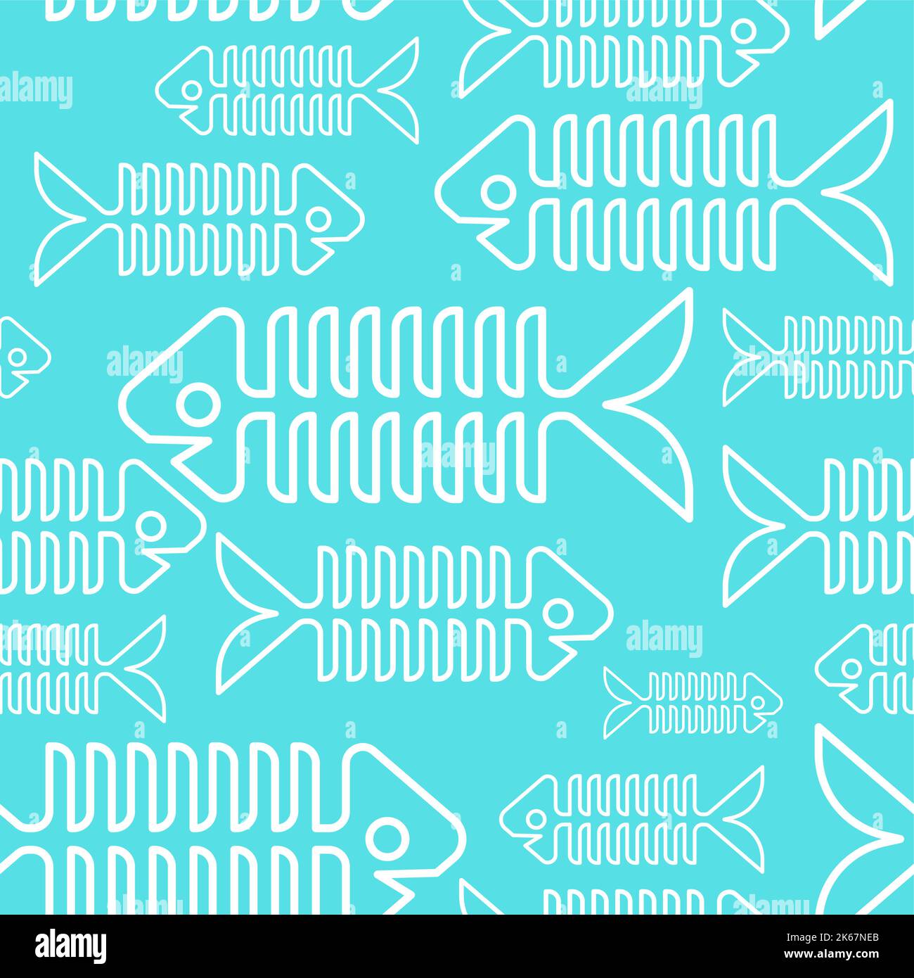 Fish skeleton Pattern seamless . Fish bones Background. Baby fabric ...